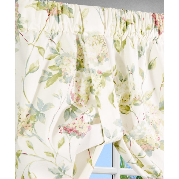Charlton Home® Erie Hydrangea Floral Tie-up 60" Window Valance & Reviews | Wayfair